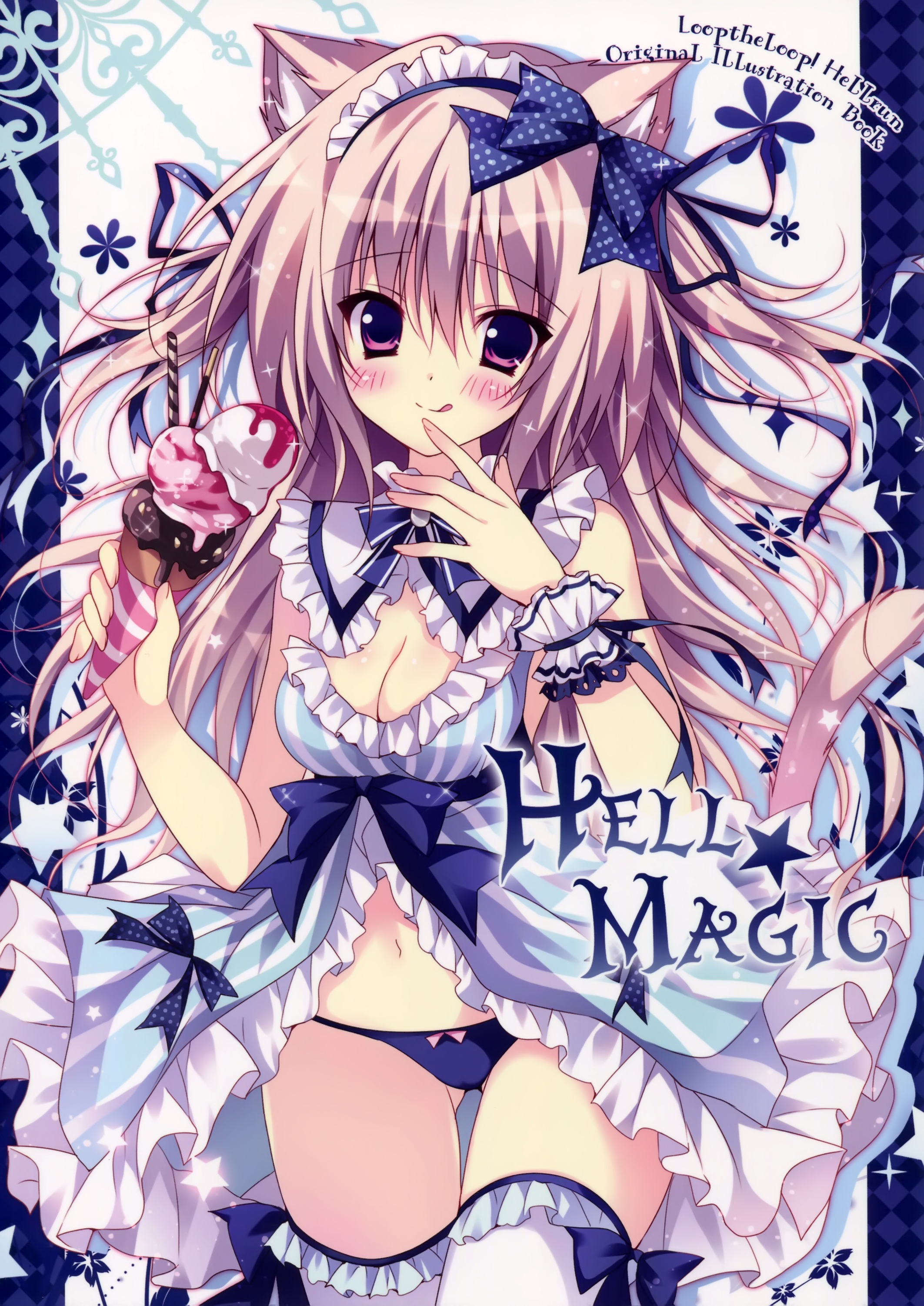 loop the loop! hellrun animal ears cleavage dress nekomimi pantsu tail thighhighs | #299875 ...